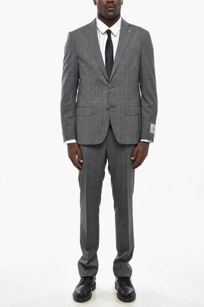 Corneliani CC COLLECTION District Check Anzug aus reiner Schurwolle mit klassischem Revers Corneliani