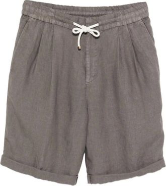 Brunello Cucinelli Homme, Shorts, Brun, Taille: 3XL Short C&ocirc;tel&eacute; &agrave; Cordon de Serrage