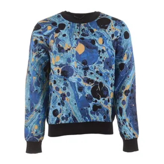 Dolce & Gabbana Homme, Sweatshirts et sweats &agrave; capuche, Bleu, Taille: 5XL Pull en coton boutonn&eacute;