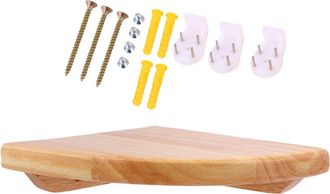 BESPORTBLE Eckregal Schwebend F&auml;cherf&ouml;rmig Kleines H&auml;ngeregal f&uuml;r K&uuml;che und Bad Rustikaler Landhausstil mit Befestigungsschrauben Platzsparendes Wandregal f&uuml;r De