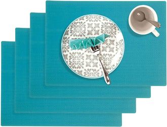 Westmark Tischsets/Platzsets, 4 St&uuml;ck, 45 x 32,5 cm, Polypropylen, Lebensmittelecht, Abwischbar, T&uuml;rkis, Saleen Edition: Coolorista