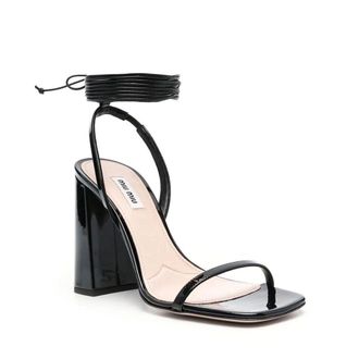 Miu Miu Womens Black Calfskin Sandals