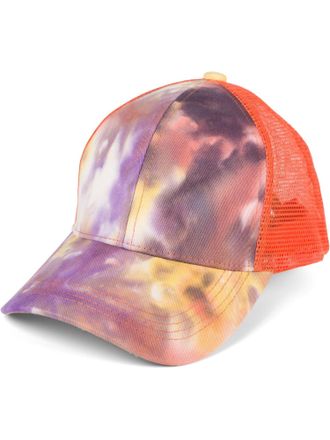 styleBREAKER Cap Ponytail Baseball Cap Batik mit Mesh Einsatz