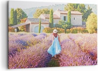 Arttor Wandbilder Dekoration Wohnzimmer Boho Heidekraut Frau Bilder auf Leinwand 120x80cm Leinwandbild Schlafzimmer K&uuml;che Deko Wand Kunstdruck Art Gro&szlig; XXL W