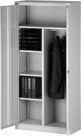 Bisley Flügeltürenschrank Universal, Garderobeneinsatz, Metall, 645 Lichtgrau, 40 x 91.4 x 195 cm