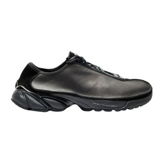 Our Legacy Homme, Chaussures, Noir, Taille: 45 EU Baskets en cuir grainé avec semelle track