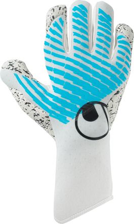 Uhlsport Fußball Torwarthandschuhe Fangmaschine Cybertec - Supergrip+ HN, 10.5, weiß/cyberblau/schwarz