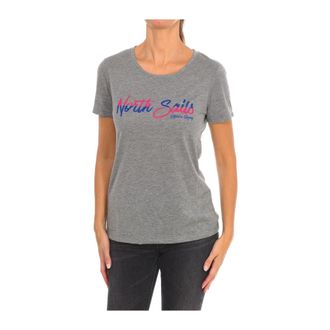 North Sails Femme, Tops, Gris, Taille: 42 FR T-shirt à manches courtes avec encolure côtelée