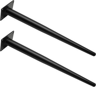 DOITOOL 2 Stück Teiliges Metall Möbelfüße Schräg Tischbeine Ersatzbeine für Tisch Stuhl Schrank Betten Robust Pulverbeschichtet Schwarz