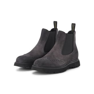 Doucal's Low-Top Sneaker - Wingtip-Boots aus Veloursleder - Gr. 42,5 (EU) - in Dunkelgrau - für Damen