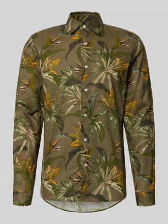 Mc Neal Regular Fit Freizeithemd aus Leinen-Baumwoll-Mix mit Kentkragen