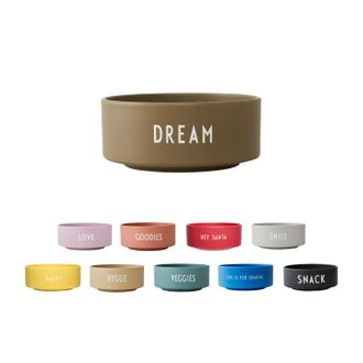 DESIGN LETTERS Snack Schale Olive DREAM | Porzellan Snackschale f&uuml;r Weihnachtsdeko, Weihnachtsdeko Tisch, Weihnachtsgeschenke Kleinigkeiten | Salatsch&uuml;ssel, M&uuml;slisch