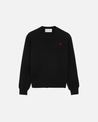 Ami Ami Paris - Pull noir en laine Ami de Coeur Noir - Taille : XXL - pour Homme