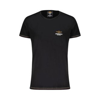 Aeronautica Homme, Tops, Noir, Taille: XL Sous-v&ecirc;tements en coton noir avec imprim&eacute;