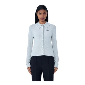 Chlo&eacute; Logo Cardigan - - Knitwear - Damen - Grau - S