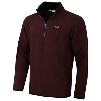 Calvin Klein Herren 2025 Polar Fleece 1/2 Zip Stretch Golfpullover - Burgund - M