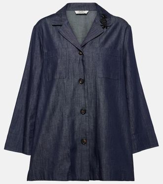 Max Mara Verziertes Top aus Denim