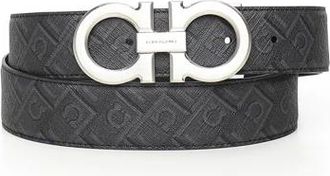 Ferragamo Homme, Accessoires, Noir, Taille: 115 CM Gancini Reversible Belt