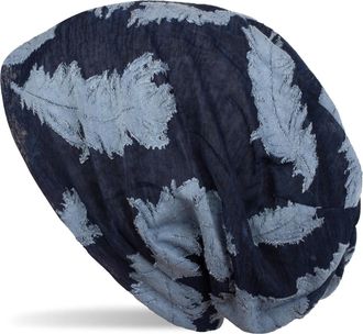 styleBREAKER M&uuml;tze Beanie mit Feder Muster