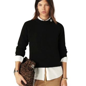 BA&SH Femme, Pulls, Noir, Taille: 36 FR Jersey Color Negro Ba&Sh