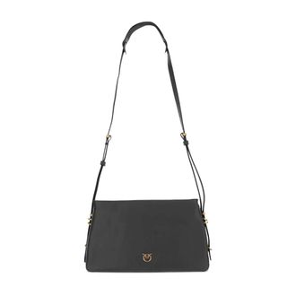 Pinko Pinko, Femme, Sacs, Noir, Taille: ONE Size Élégant sac à bandoulière noir et or