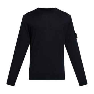 Stone Island Homme, Pulls, Bleu, Taille: S Pull en laine avec col rond