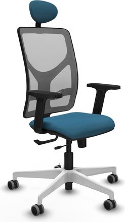 Piqueras y Crespo Gr&uuml;ner Drehstuhl mit 2D-Armlehnen, h&ouml;henverstellbarer Lendenwirbelst&uuml;tze und festem Kopfteil, ausgestattet mit Syncro/Traslack und Schneideschaum, Gra