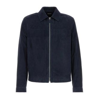 Ermenegildo Zegna Suede Blouson - - Jackets - Herren - Blau - 2XL