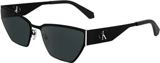 Calvin Klein CA-38324 Metal Cat-Eye Frame Sunglasses - Black