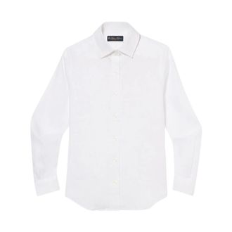 Brooks Brothers Femme, Blouses et Chemises, Blanc, Taille: 44 FR Chemise en lin avec logo