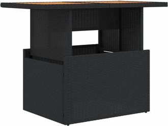 vidaXL Gartentisch Schwarz 100x55x73 cm Poly Rattan und Akazienholz - Vidaxl
