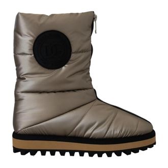 Dolce & Gabbana Silberne Winter Mid Calf Stiefel - - Shoes - Herren - Grau - 44 EU