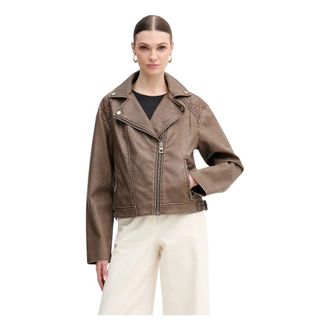 Guess Nada Biker Jacket - Femme - Vestes - Brun - Taille: 46 FR