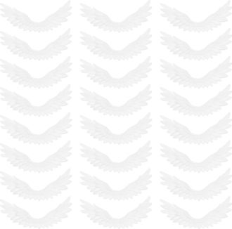 Artibetter 24 St&uuml;ck Wei&szlig;e Kunststoff Engelsfl&uuml;gel Selbstgemacht Bastelzubeh&ouml;r f&uuml;r Weihnachtsbaum Kr&auml;nze und Dekorationen