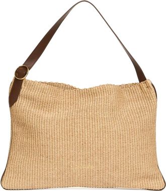 Orciani Femme, Sacs, Brun, Taille: ONE Size Todo Small in Rafia Manico Cuoio