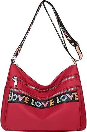 Generic Sac &agrave; bandouli&egrave;re pour femmes en cuir &agrave; la mode pour femmes de grande capacit&eacute; dimpression de lettres avec fermeture &agrave; glissi&egrave;re sac de voyage sac &agrave; b