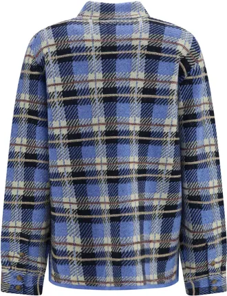 Guest In Residence Checked Cashmere Shirt - Blue