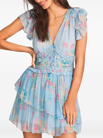 LoveShackFancy robe mi-longue Marisela - Bleu