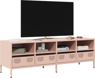 vidaXL vidaXL Meuble TV rose 135x39x43,5 cm acier lamin&eacute; &agrave; froid