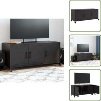 vidaXL Vidaxl - TV-Schrank Schwarz 100,5x39x43,5 cm Stahl - TV-Schrank - TV-Schr&auml;nke - TV-M&ouml;bel - TV-St&auml;nder