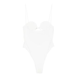 Os&eacute;ree Pearl Bridal Shell Maillot - - Tops - Damen - Wei&szlig; - L