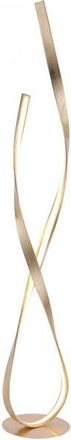 Licht-Erlebnisse LED Stehlampe Modern Metall in Blattgold Wohnzimmer Schlafzimmer H:140 cm warmwei&szlig; 3000 K 3215 lm geschwungene Stehleuchte dimmbar DIPNOX