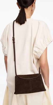 Arket Umh&auml;ngetasche Aus Veloursleder -Braun