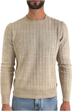 La Fileria Homme, Pulls, Beige, Taille: L Maglia girocollo 4 seasons in cotone