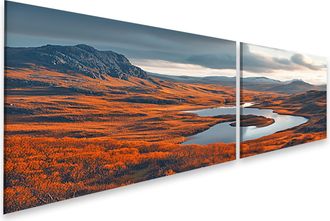 Islandburner Bild auf Leinwand Weitblick auf die schottischen Highlands Bilder Wandbilder Poster