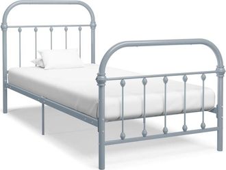 vidaXL Cadre de lit Gris M&eacute;tal 90 x 200 cm