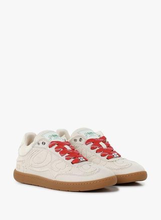 Ganni Canvas -Turnschuhe mit genähten gemusterten - beige Mustern