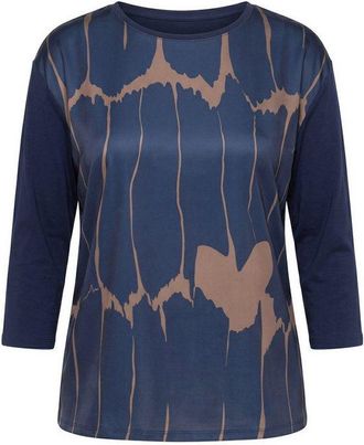 Ulla Popken T-Shirt Shirt Oversized Rundhalsausschnitt 3/4-Arm