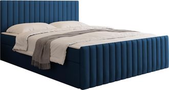 Mirjan24 Boxspringbett Tirulo Fix, Doppelbett mit Topper und Matratze, Polsterbett mit 2 Bettk&auml;sten, Bett mit gepolstertes Kopfteil, Continentalbett (Manila 26