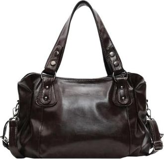 Generic Compatible avec les sacs &agrave; bandouli&egrave;re larges - Sac main classique de couleur unie for femme, grande capacit&eacute;(Coffee)